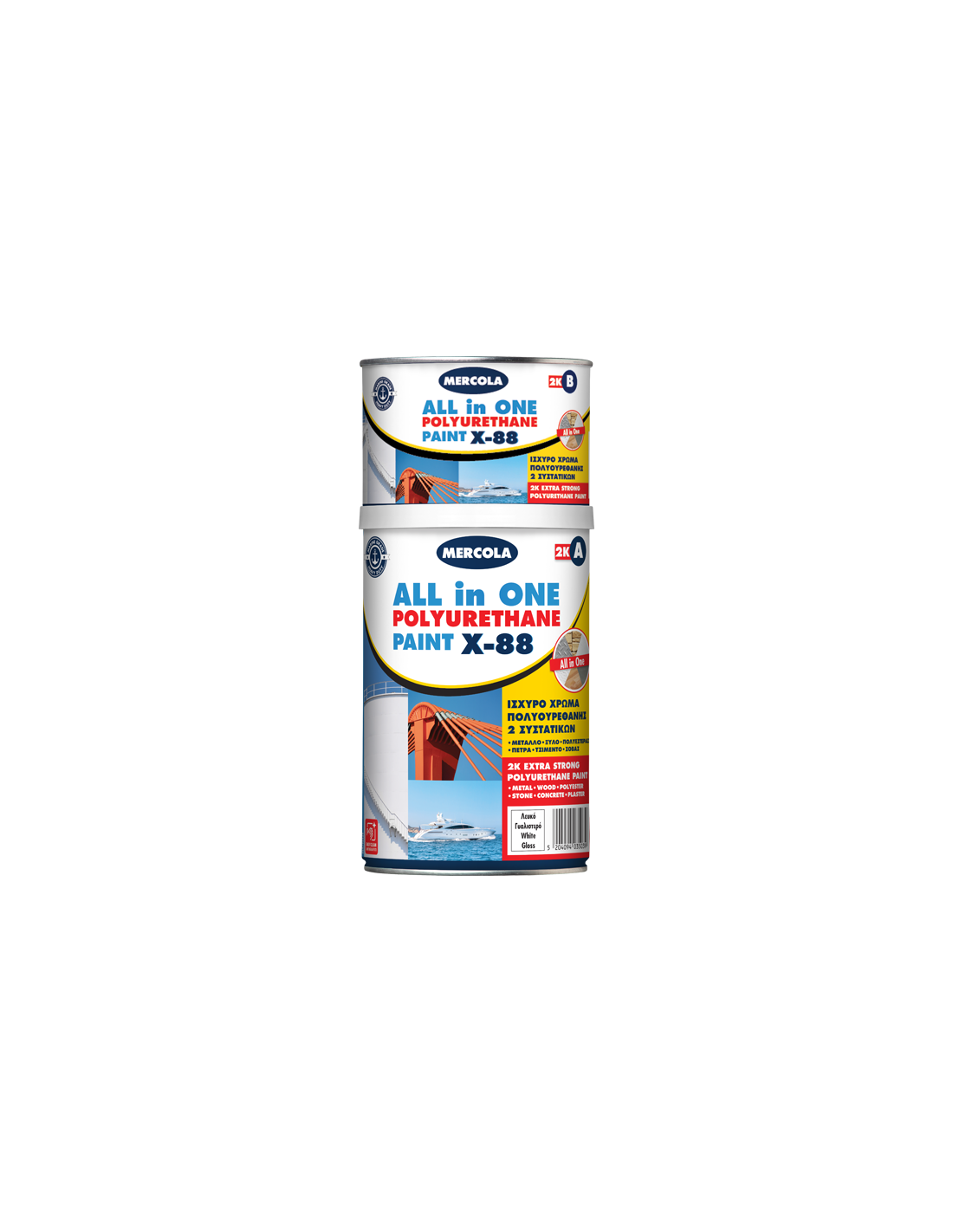 ALL IN ONE PU PAINT X-88 3KG ΛΕΥΚΟ GLOSS